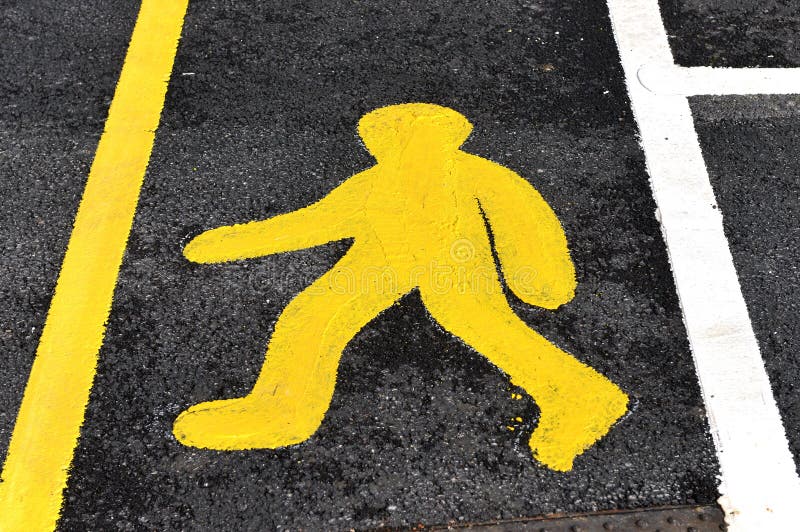 Walk Traffic Sign On The Ground Stock Image - Image of vignette, color ...