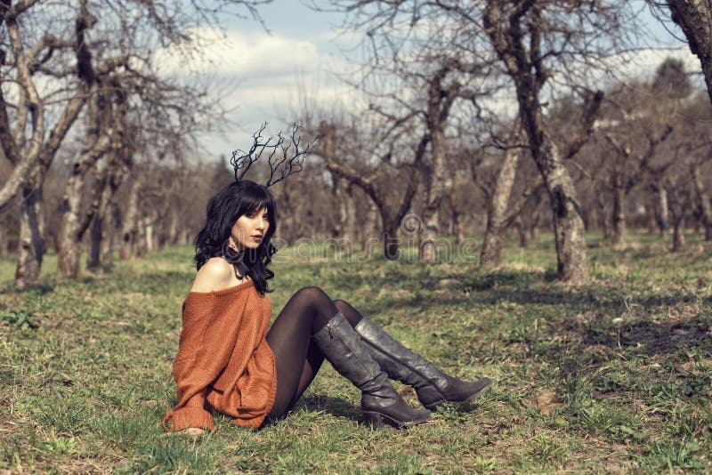 Walk in the Spring through the Fabulous Garden Stock Image - Image of ...