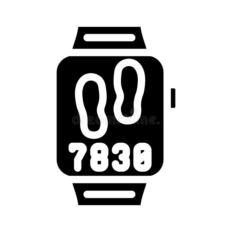 Walk Steps Controlling Watches Glyph Icon Vector Illustration Stock ...