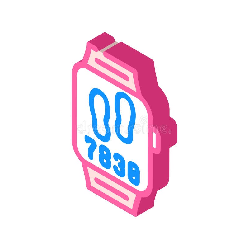 Walk Steps Controlling Watches Isometric Icon Vector Illustration Stock ...