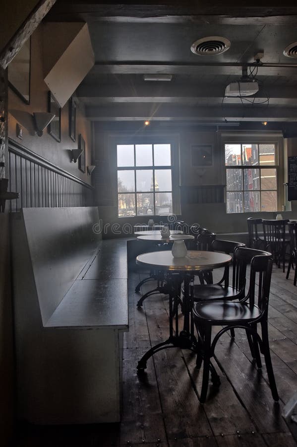 Very Old Cafe Amsterdam. Walk in Amsterdam. Stock Image - Image of ...