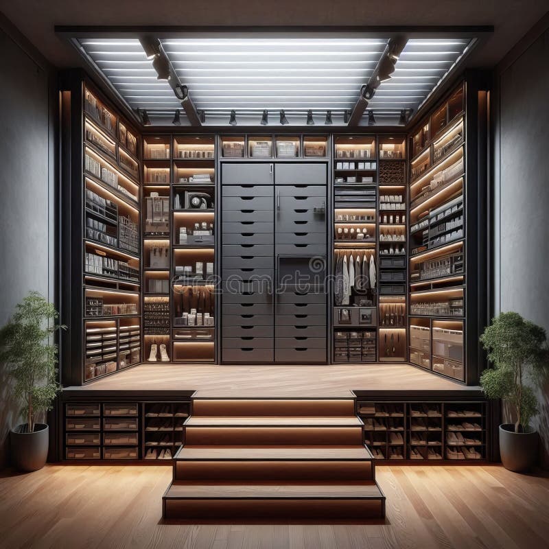 WALK in TABLE a Large Walk in Table with Multiple Levels of Stor Stock ...