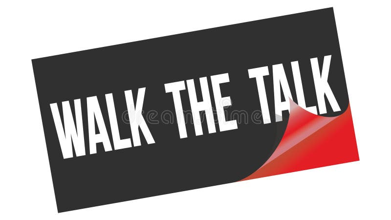 WALK the TALK Text on Black Red Sticker Stamp Stock Illustration ...