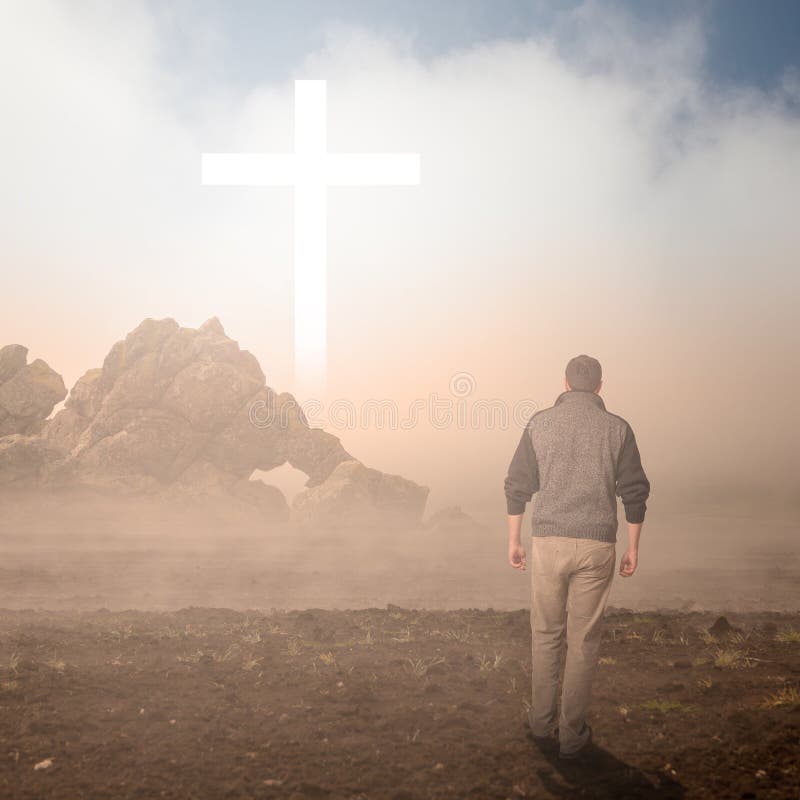 Walk to the Cross stock image. Image of night, glow, walking - 44212819