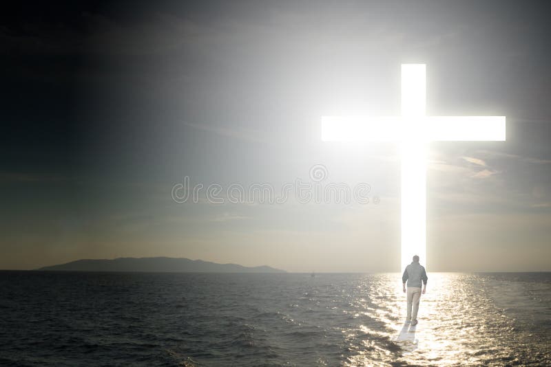 Walk to the Cross stock image. Image of night, glow, walking - 44212819