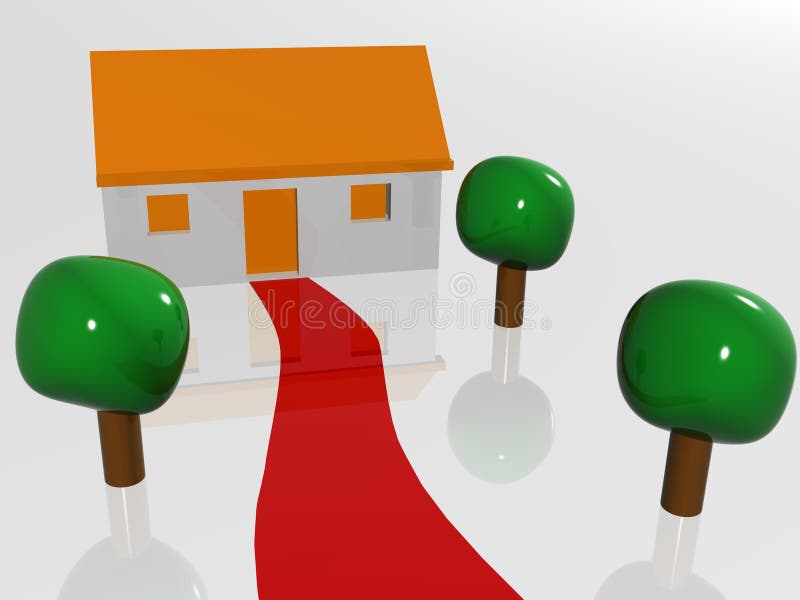 Walk to house stock illustration. Illustration of building - 7628515