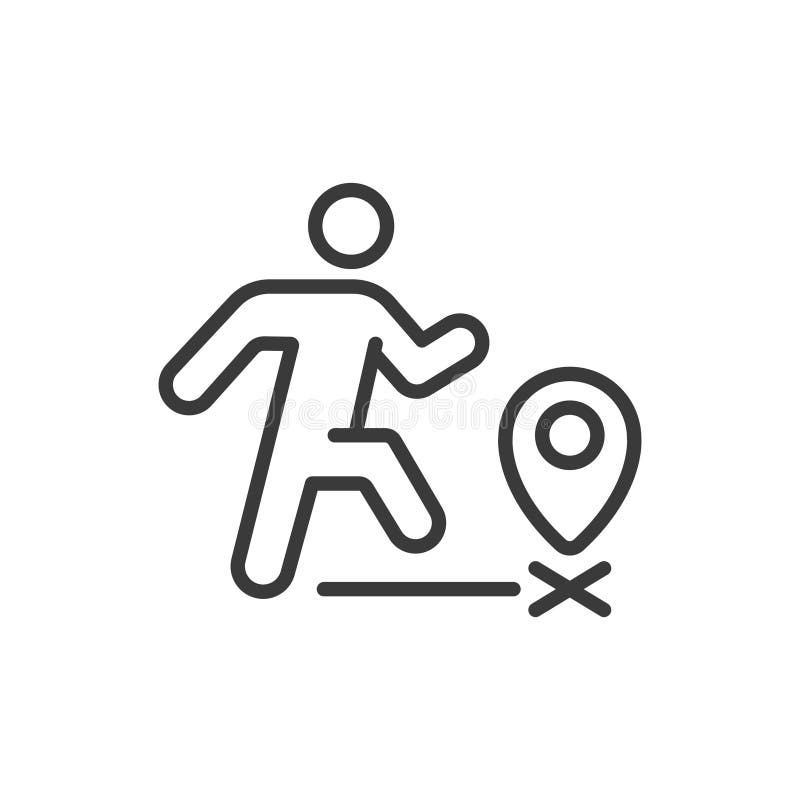Walk To Location, Icon in Line Design. Walk, To, Location, Journey ...