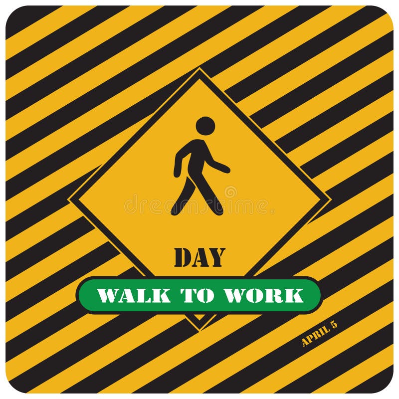 Walk to Work Day stock vector. Illustration of guide - 144152018