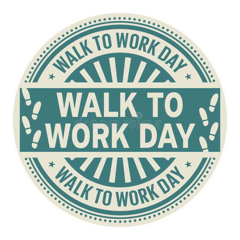 Walk to Work Day stamp stock vector. Illustration of exercise - 110046775