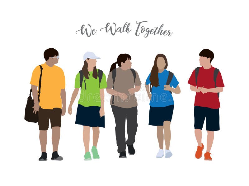 We Walk Together stock illustration. Illustration of concepts - 190924839