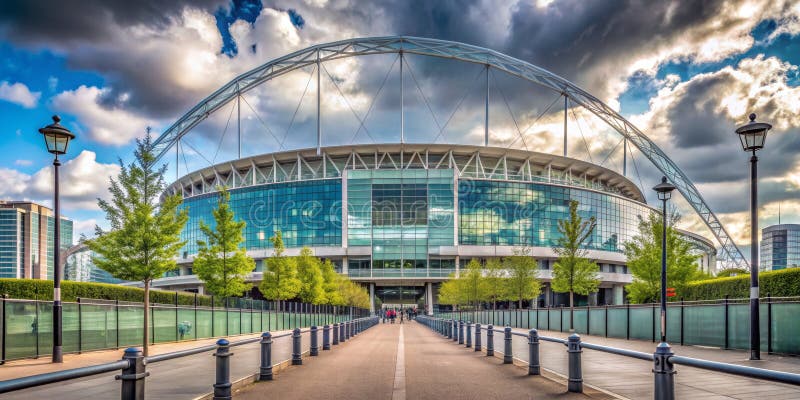 A Walk Towards the Stadium, Wide Angle Composition, Modern Architecture ...