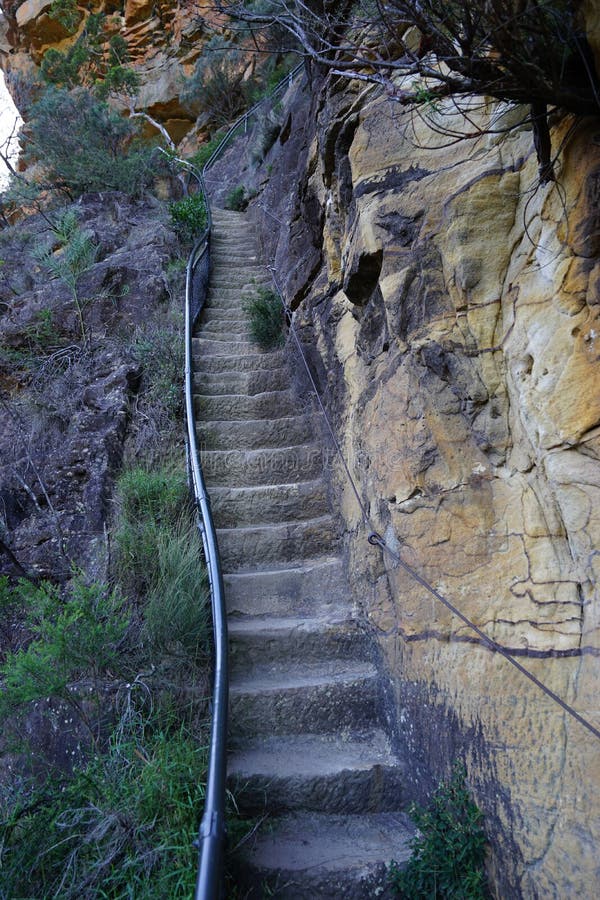 Rock Stairs On The Mountain Trail Stock Photo - Image of green, steps ...