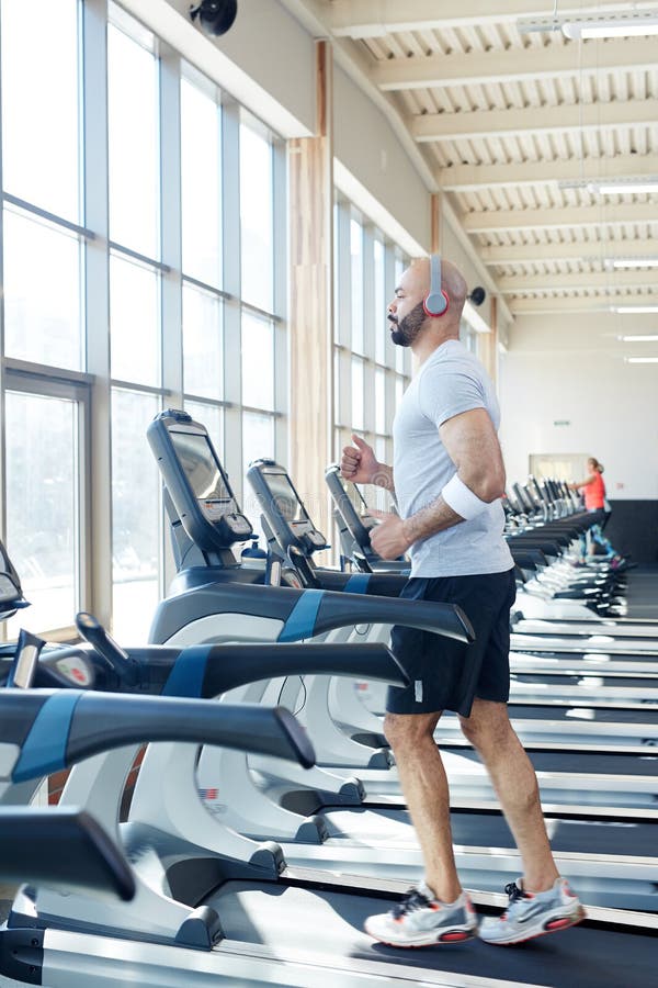 Walk on treadmill stock photo. Image of activity, exercising - 94971812