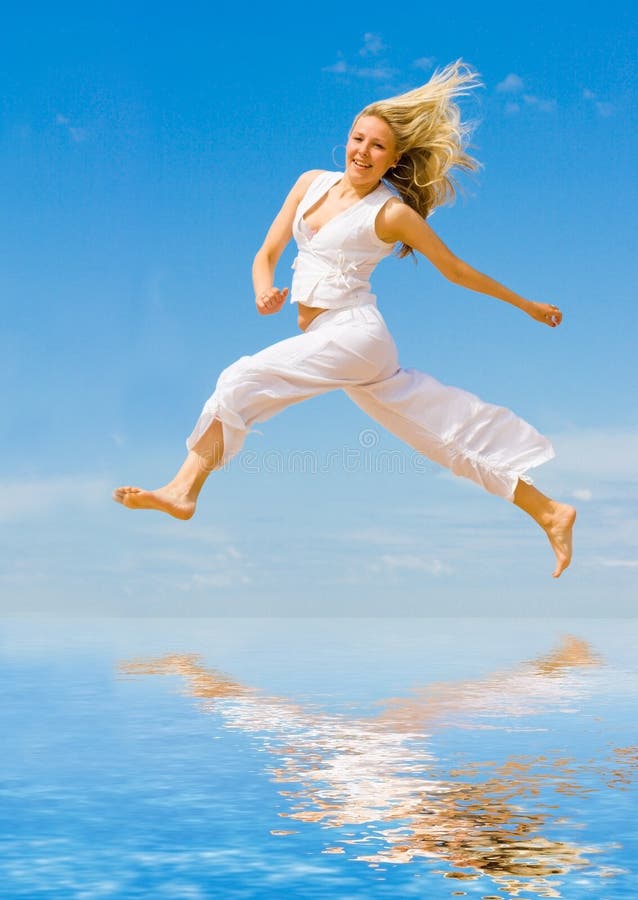 Walk on Water and Fly Like Wind Stock Photo - Image of girl, person ...