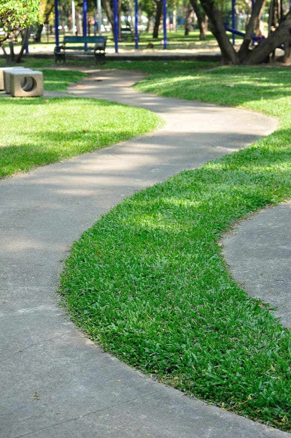 Walk Way in Garden, Relaxing and Freshy. Stock Image - Image of ...