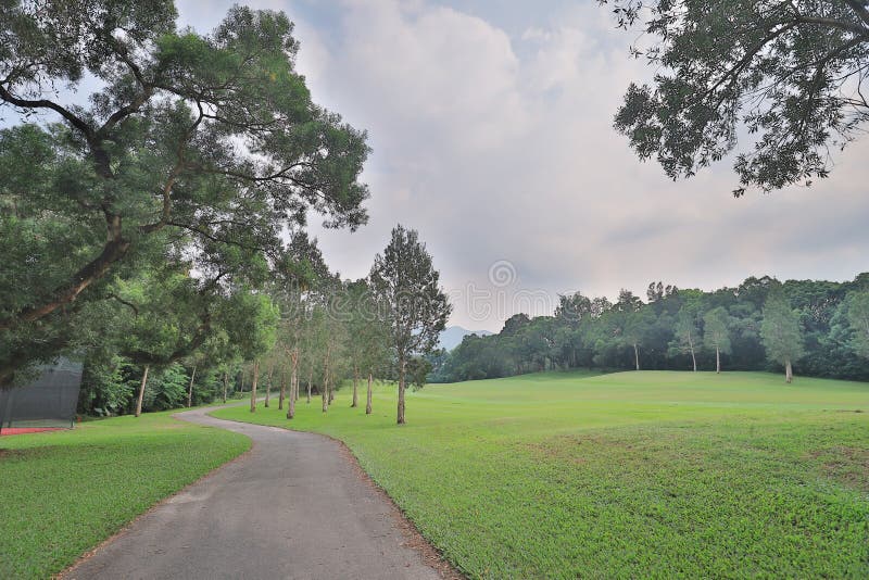 Walk Way and Green Field at Golf Club Stock Photo - Image of travel ...