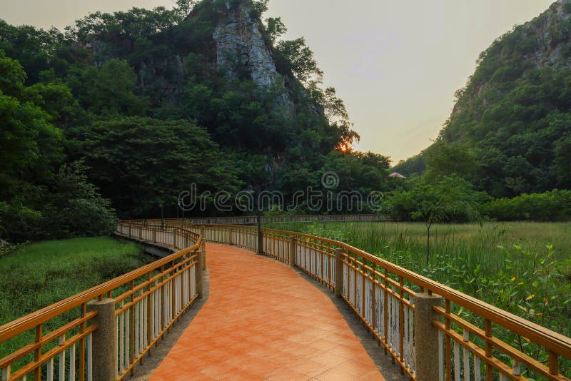The Walk Way Have View of the Mountain and Nature Park at Thailand ...