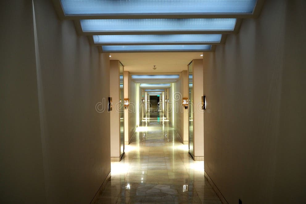 Walk way in hotel stock photo. Image of corridor, design - 70871746