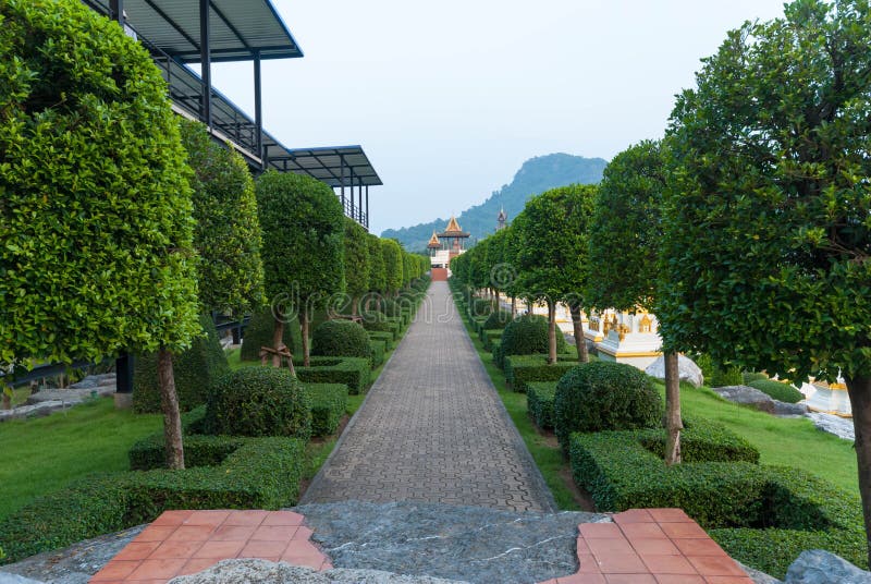The Walk Way In Natural Open Corridor Stock Image - Image of entrance ...