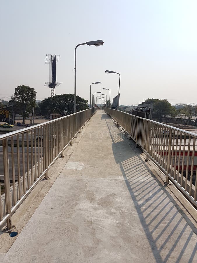 Walk Way on the Overpass Bridge Stock Image - Image of road, sunny ...