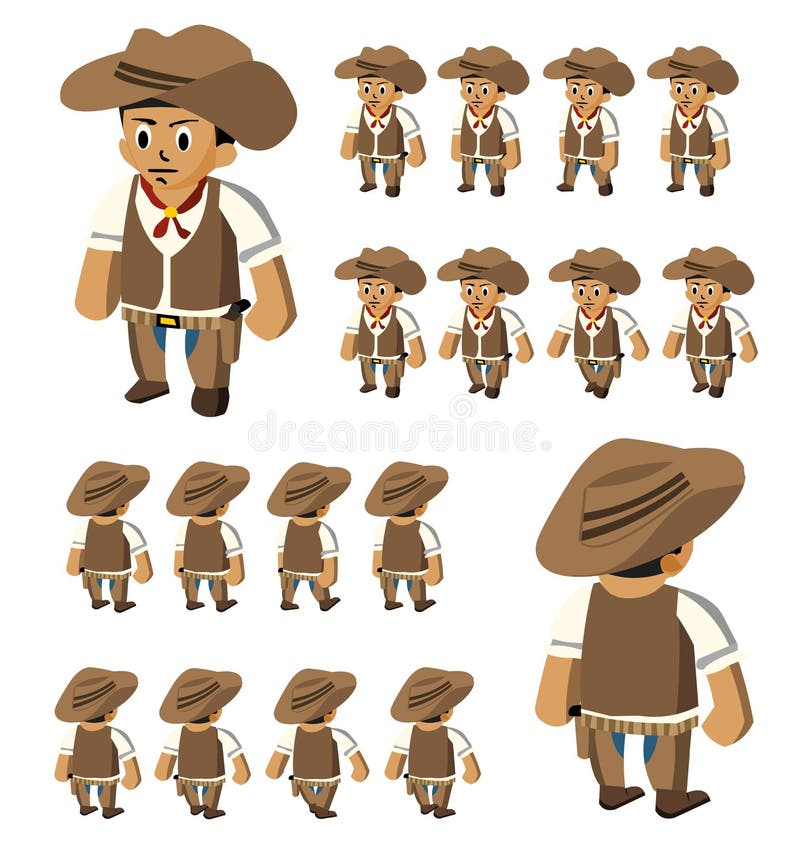 Walk Western Cowboy Vector Cartoon Stock Vector - Illustration of ...