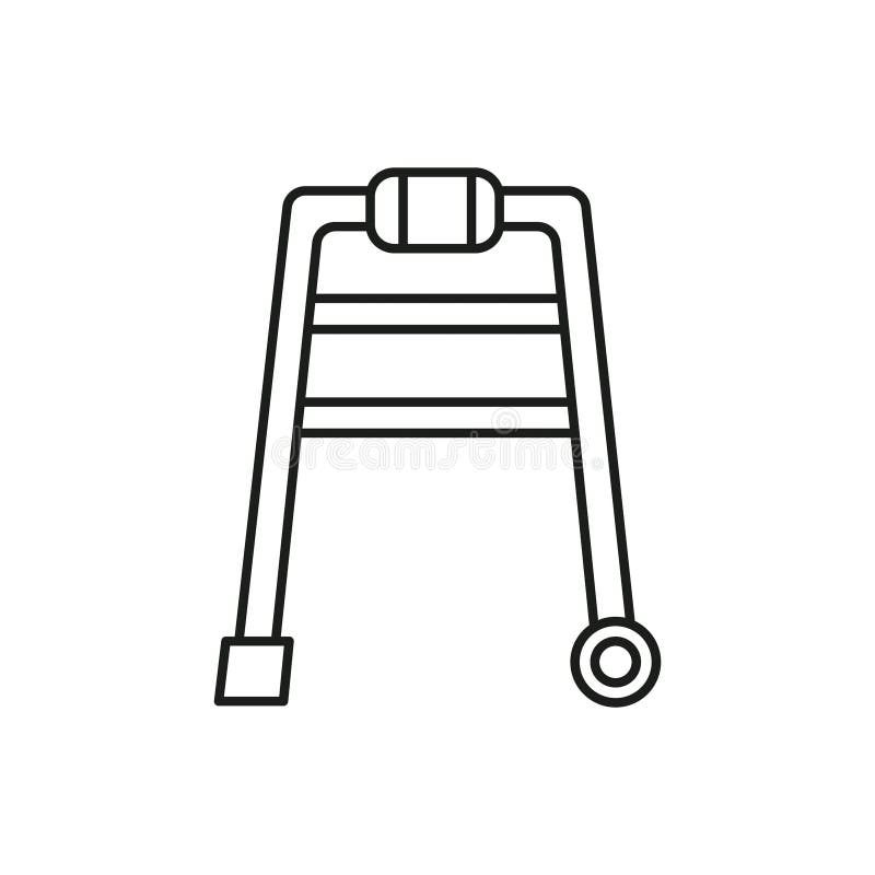 Walker Icon Flat Line Symbol Set Stock Vector - Illustration of ...