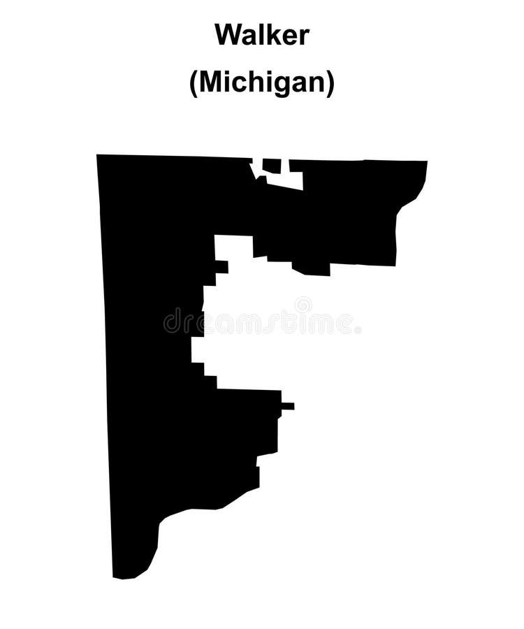 Walker outline map stock vector. Illustration of michigan - 357340611