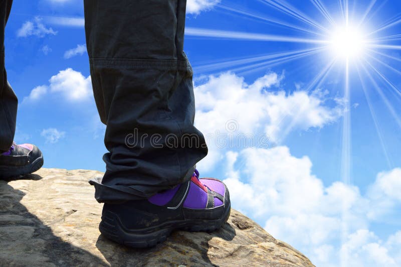 Walker on rock stock image. Image of lake, exercise, dirt - 71304753