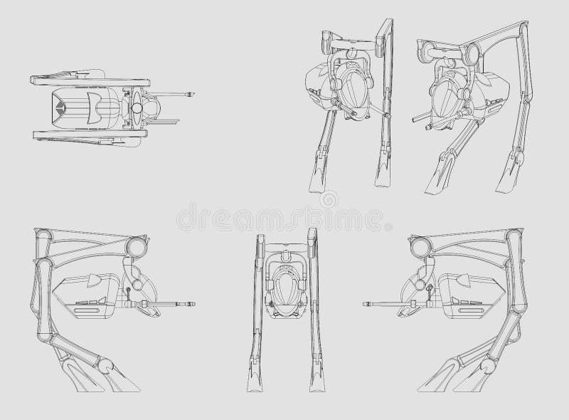 Walker Vehicle Original Design Produced on 3D CAD Stock Illustration ...