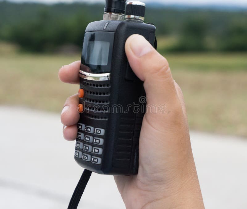 Walkie-talkie Radio in Hand Stock Photo - Image of talking, holding ...