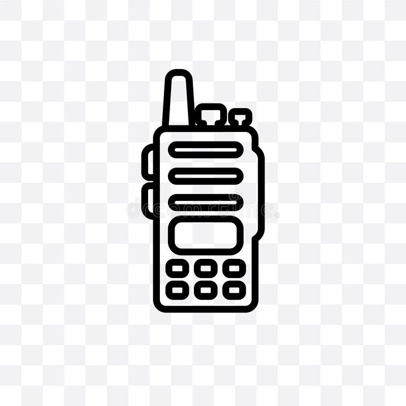 Walkie Talkie Vector Linear Icon Isolated on Transparent Background ...