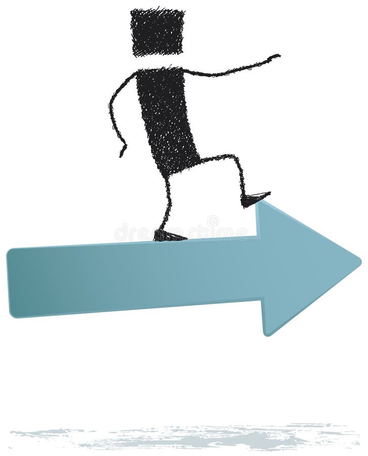 Walking above the arrow stock vector. Illustration of growth - 216842357