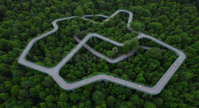 Walking Above the Forest Canopy an Elevated Path through Lush Green ...