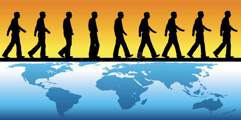 Walking across the world stock vector. Illustration of outline - 26906583