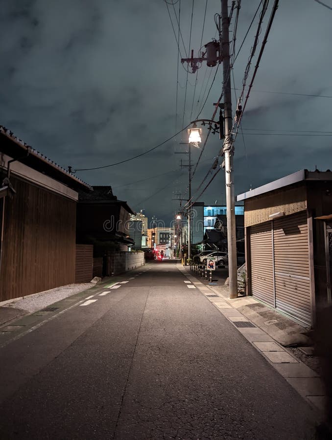 Walking in the Alley at Night Stock Photo - Image of streetlight ...