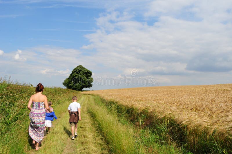 Walking along country path stock image. Image of grass - 26774243