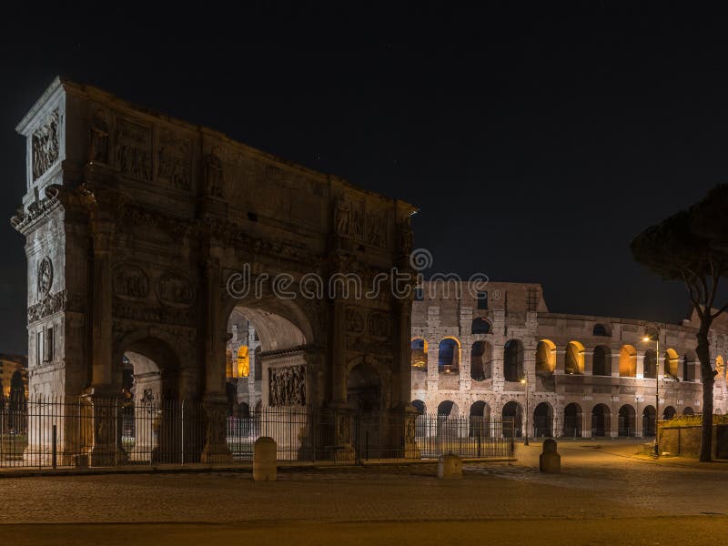 Ancient Rome - Roman Forum in the Night Editorial Photo - Image of ...