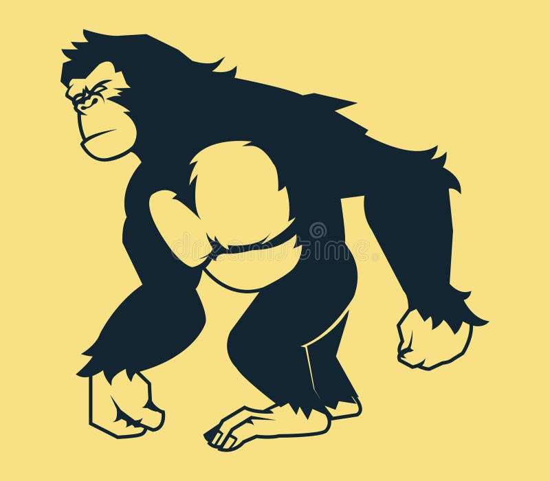 Ape Walking stock vector. Illustration of happy, gorilla - 6236965