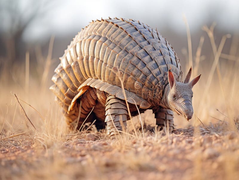 Ai Generated Illustration Wildlife Concept of Walking Armadillo Stock ...