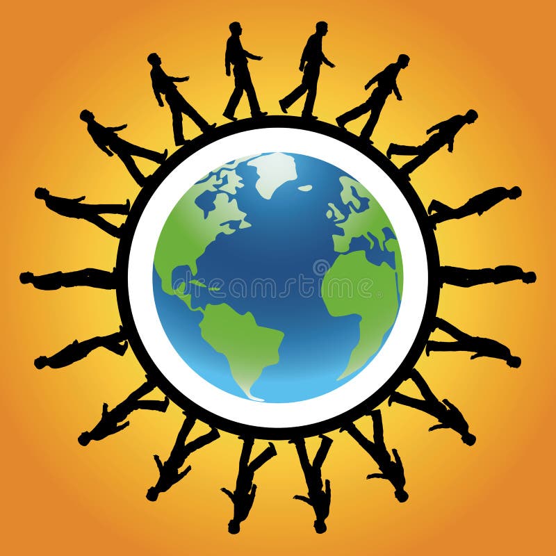 Walking around the world stock vector. Illustration of walk - 26906277