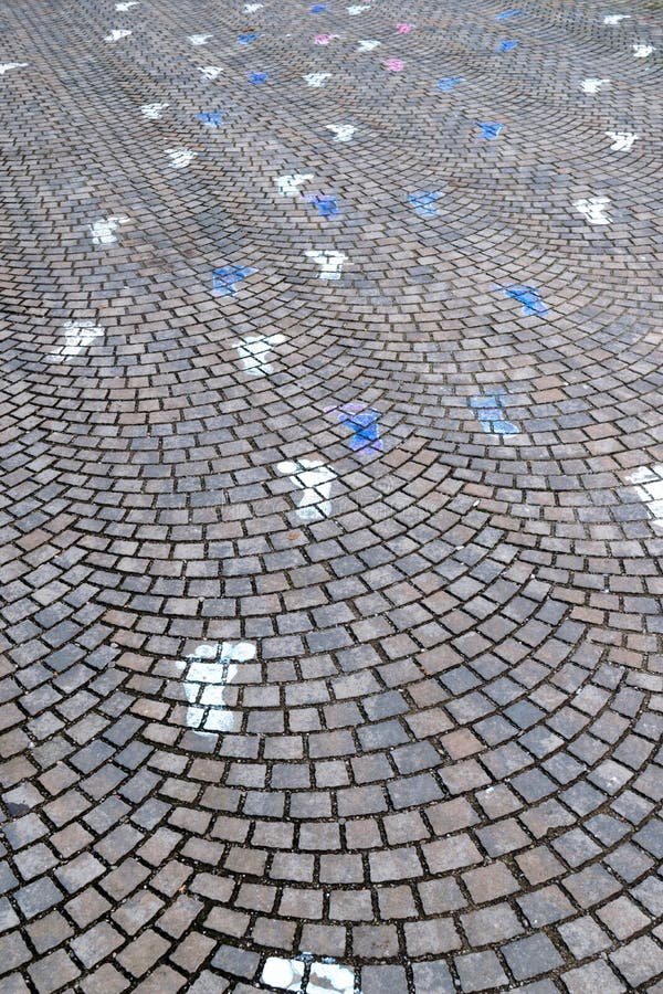 Walking Bare Foot Steps on Rock Side Walk Stock Image - Image of guide ...