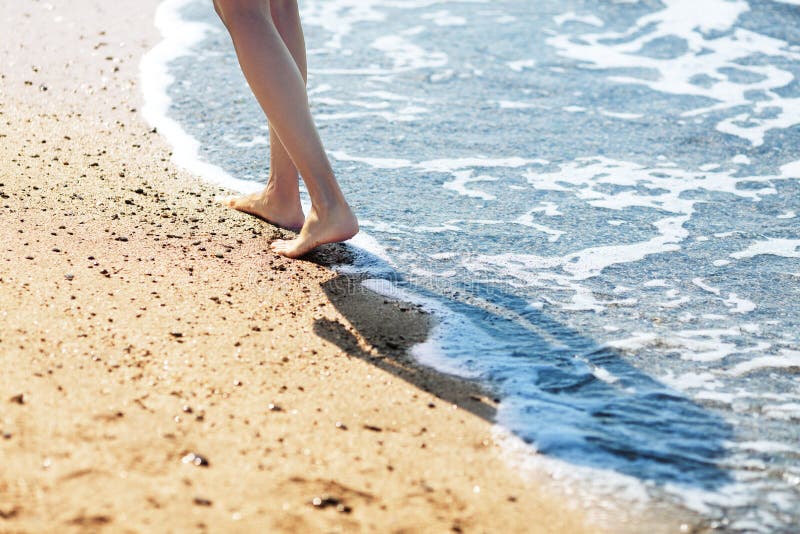 Walking Barefoot On The Beach Stock Photo - Image: 23802636