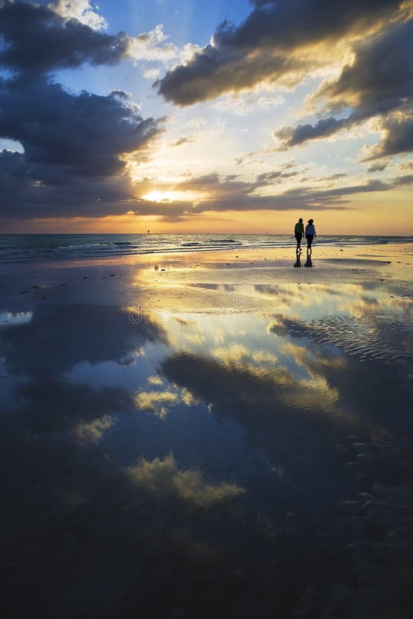 Walking the Beach at Sunset Stock Photo - Image of active, sand: 20511026