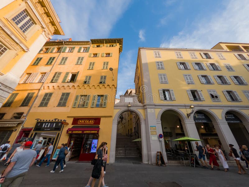 Walking in the Beautiful Nice Street Editorial Stock Photo - Image of ...