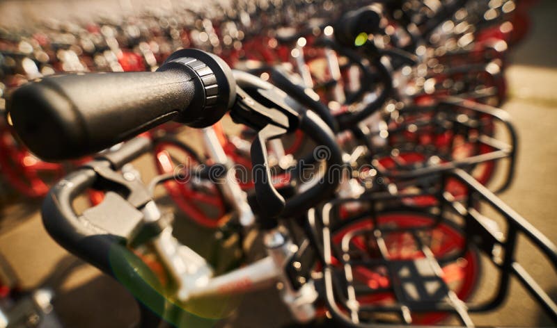 Walking Bicycles Close Up. Bicycle Details Stock Image - Image of ...