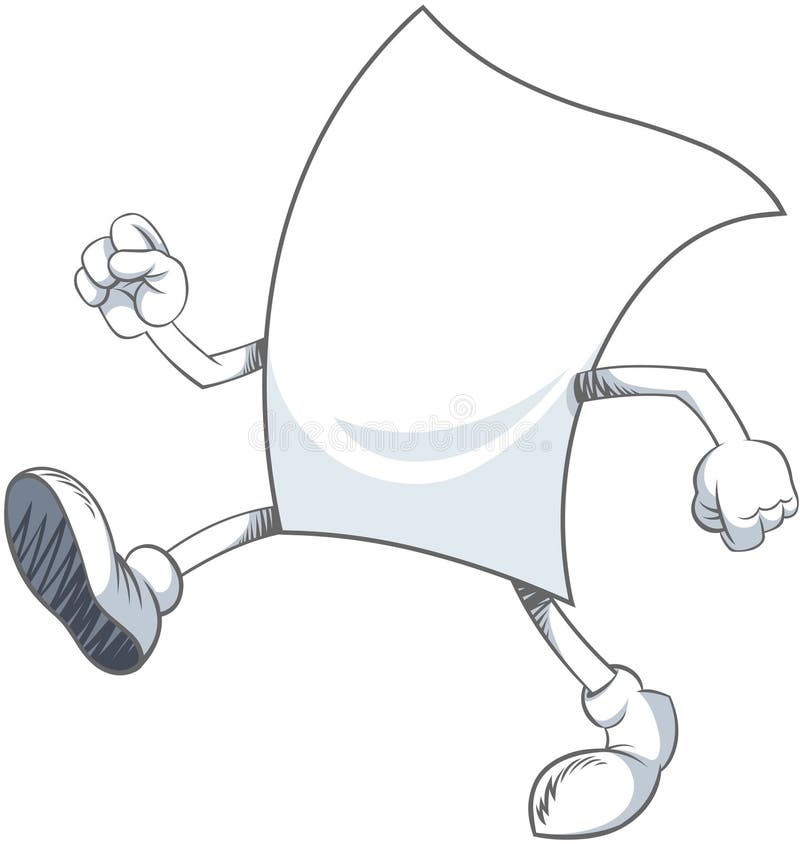 Walking Blank Paper Cartoon Character. Stock Vector - Illustration of ...