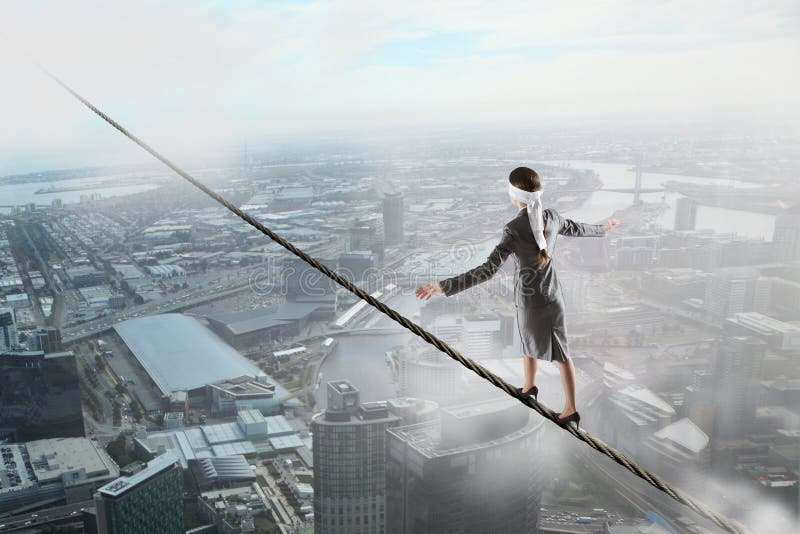 She is walking blindfolded stock image. Image of businesswoman - 92216273