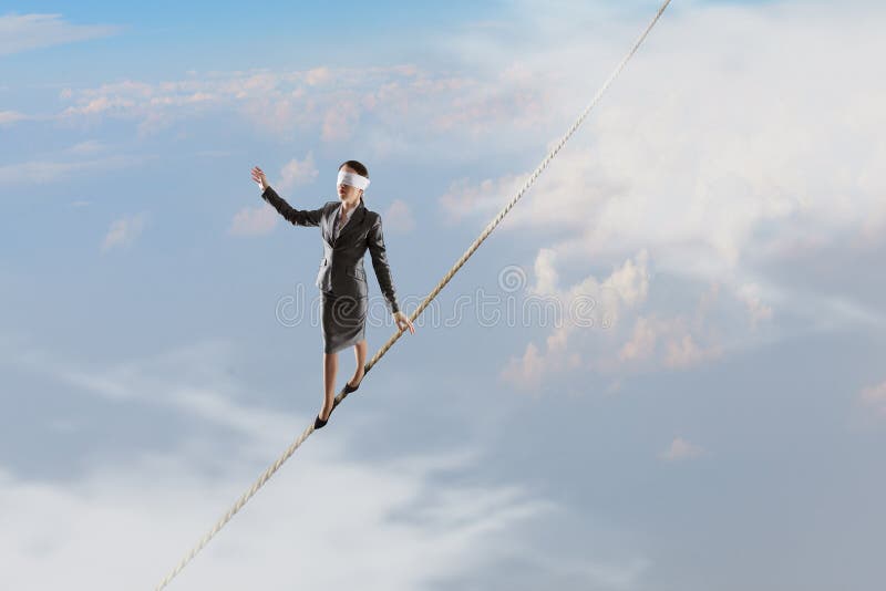 She is walking blindfolded stock image. Image of blindfold - 94360473