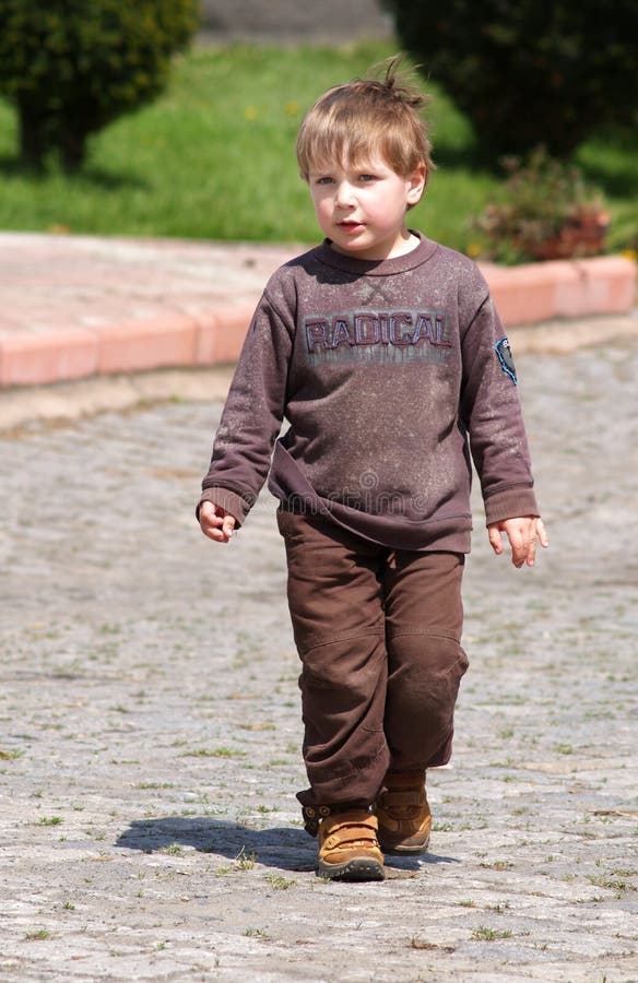 Walking boy stock photo. Image of preschool, walk, children - 18125510