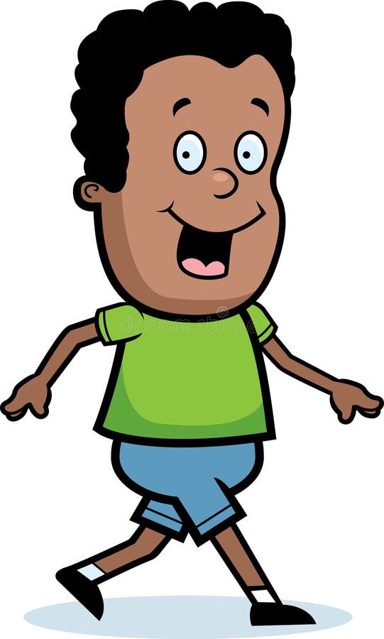 Cartoon Little Boy Walking